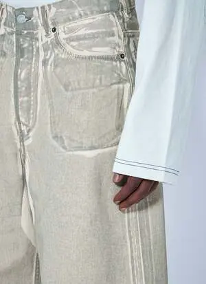 Acne Studios Wide-leg Denim Shorts - Cream