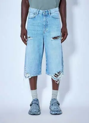 Acne Studios Distressed Denim Shorts - Blue