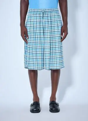 Acne Studios Casual Flannel Check Shorts - Blue