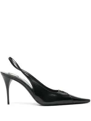 Saint Laurent Saint Laurent Women Babylone Leather Slingback Pumps Multicolor