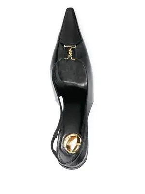 Saint Laurent Babylone Leather Slingback Pumps - Multicolor