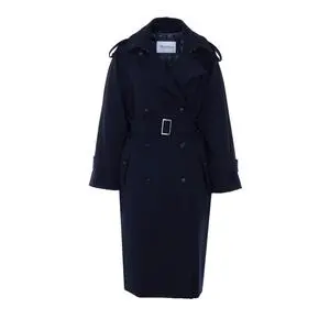 Max Mara Certo Wool Drip-free Gabardine Trench Coat - Blue