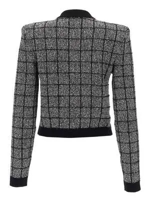 Balmain Check Knit Cardigan