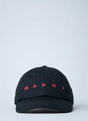 Marni Cotton Twill Logo Baseball Cap - Black