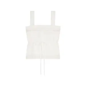 GANNI GANNI Organic Cotton Lace-Detail Tank Top