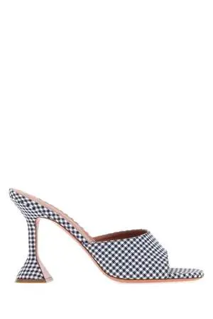 Amina Muaddi Printed Fabric Lupita Mules - Multicolor