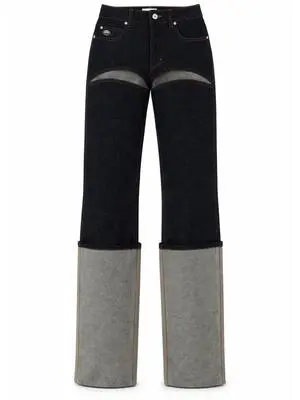 JEAN PAUL GAULTIER Cutout Straight Leg Pants - Blue