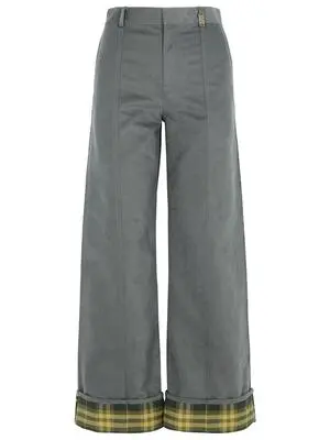 Burberry Grey Nylon Blend Trousers - Gray