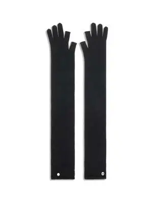 Rick Owens Long Fingerless Wool Gloves - Black