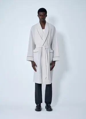 Prada Limestone Robe Coat - Cream