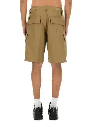 Dsquared2 Cotton Cargo Bermuda Shorts - Cream