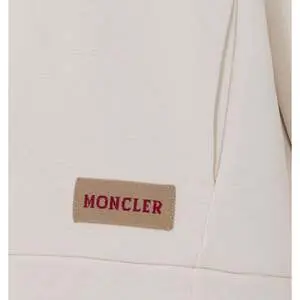 Moncler Logo Zipped Hoodie - Cream