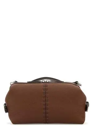 Fendi Leather Small Siesta Ff Selleria Handbag - Brown