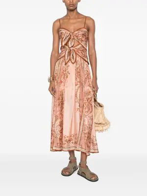 Zimmermann Aster Printed Silk Long Dress - Multicolor