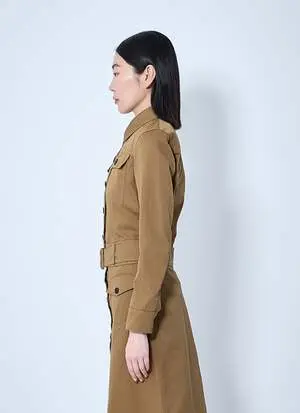 Saint Laurent Cotton Serge Crop Jacket - Brown