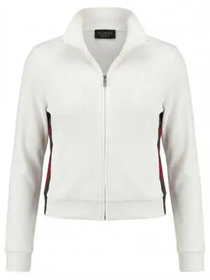 Gucci Ribbed Cotton Zip Sweatshirt - Multicolor