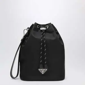 Prada Speedrock Pouch In Re-nylon And Leather - Black