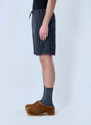 Dries Van Noten Piperi Striped Drawstring Shorts - Blue