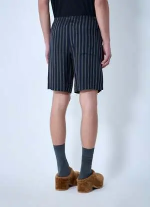 Dries Van Noten Piperi Striped Drawstring Shorts - Blue