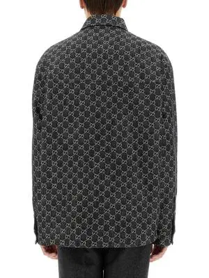 Gucci Reversible Wool And Denim Gg Shirt - Multicolor