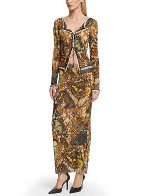 JEAN PAUL GAULTIER Long Skirt With Bow Tie Print - Multicolor
