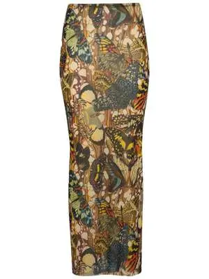 JEAN PAUL GAULTIER Long Skirt With Bow Tie Print - Multicolor