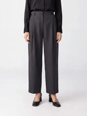 Max Mara Wool Wide-leg Tailored Trousers - Gray