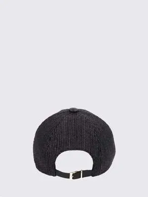 Max Mara Cotton Blend Baseball Cap With Logo - Black