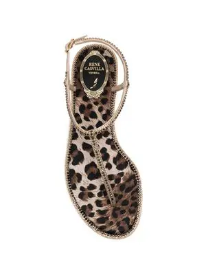 Rene Caovilla Diana Leather Flat Sandals