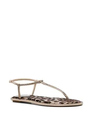 Rene Caovilla Diana Leather Flat Sandals