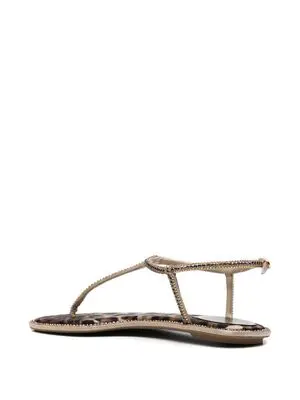Rene Caovilla Diana Leather Flat Sandals