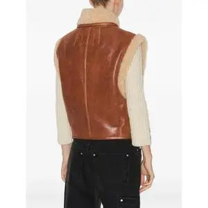 Isabel Marant Étoile Shearling Fur Trimmed Asymmetric Waistcoat - Brown