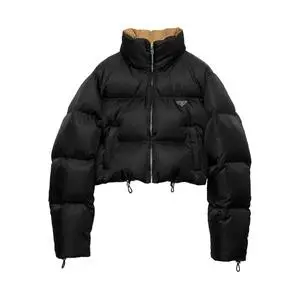 Prada Re-nylon Cropped Puffer Jacket - Black