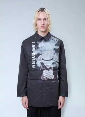 Yohji Yamamoto Printed Padded Shirt - Black