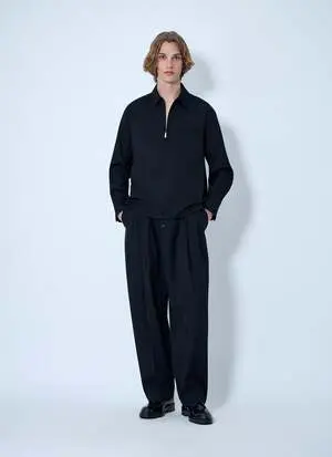Jacquemus Zip-front Cotton Shirt - Black