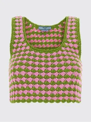 Prada Cotton Crochet Tank - Green