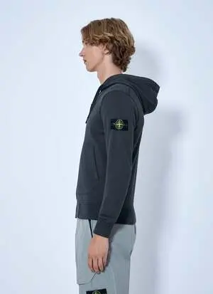 Stone Island Hooded Zip-up Sweatshirt