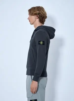 Stone Island Hooded Zip-up Sweatshirt - Gray