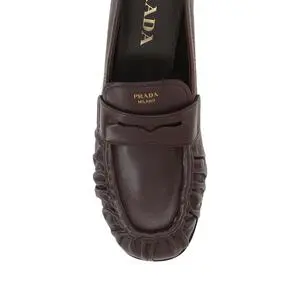 Prada Leather Loafers - Brown