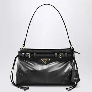 Prada Small Bonnie Top-handle Bag In Calf Leather - Black