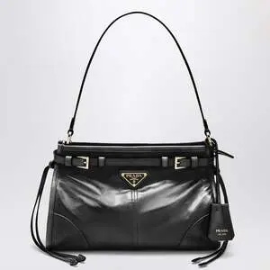 Prada Small Bonnie Top-handle Bag In Calf Leather - Black