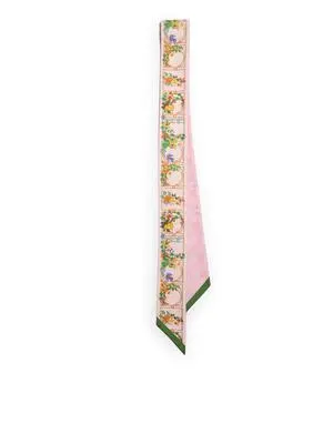 Gucci Gg Jacquard Silk Twill Printed Ribbon - Pink
