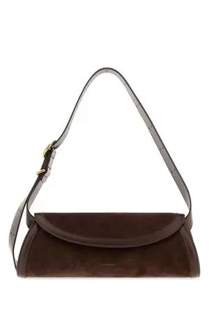 JIL SANDER Suede Cannolo Cross Body Bag - Brown
