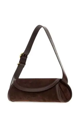 JIL SANDER Suede Cannolo Cross Body Bag - Brown