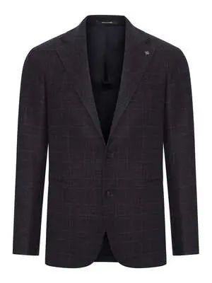 Tagliatore Vesuvio Check Wool Blazer - Black