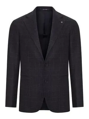 Tagliatore Vesuvio Check Wool Blazer - Black
