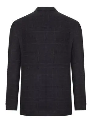 Tagliatore Vesuvio Check Wool Blazer - Black