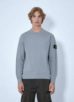 Stone Island Crewneck Sweatshirt With Sleeve Logo Patch - Gray