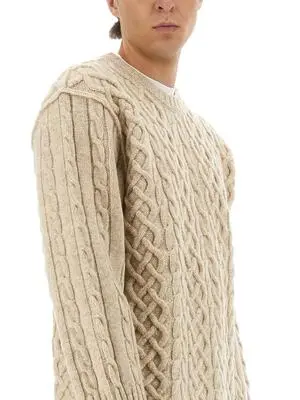 Moschino Cable Knit Pullover With T-shirt