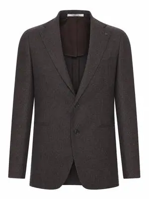 Tagliatore Textured Fabric Blazer Jacket With Two Buttons - Multicolor